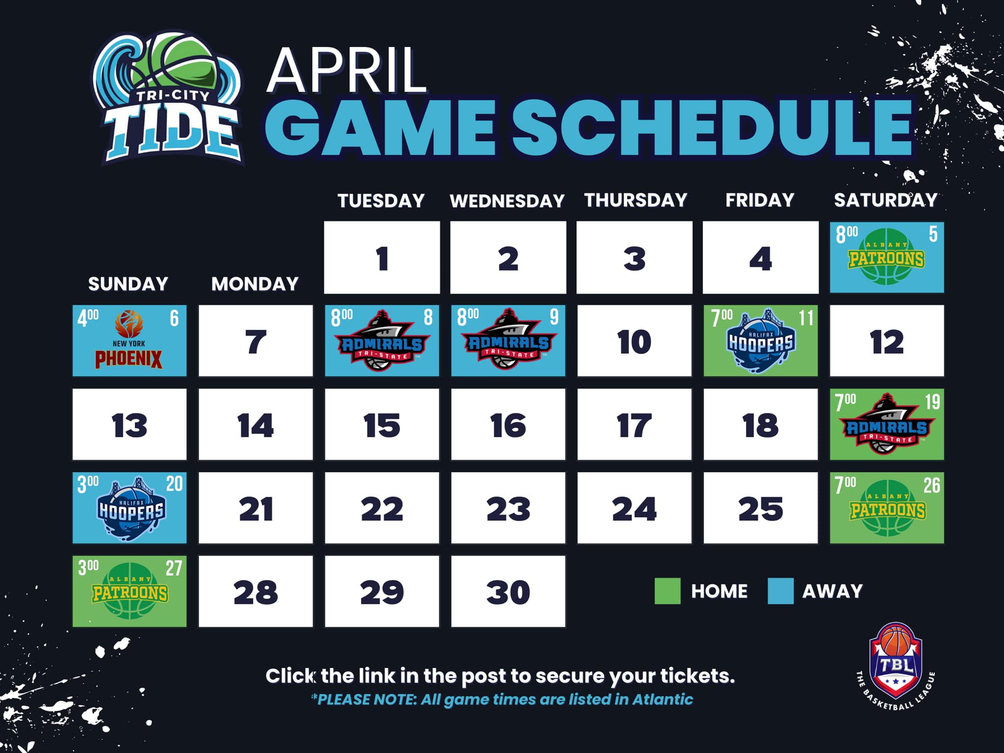 Schedule – Tri-City Tide